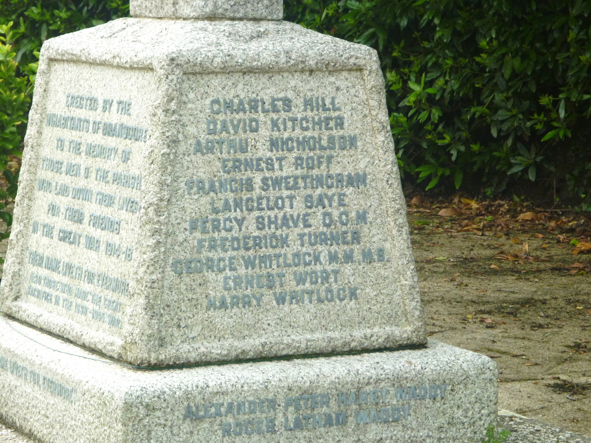 BRANSGORE - War Memorials Online