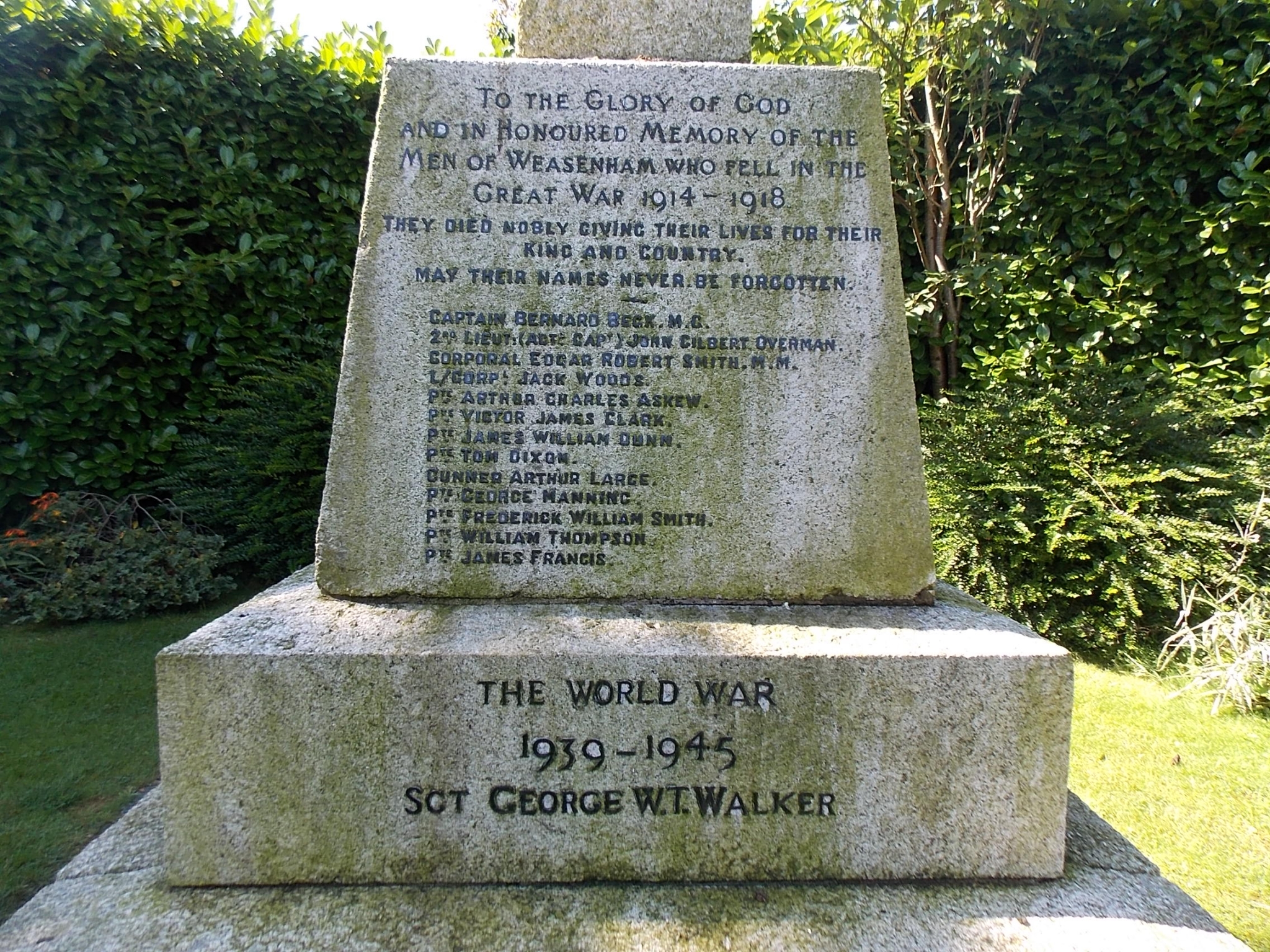 Weasenham War Memorial