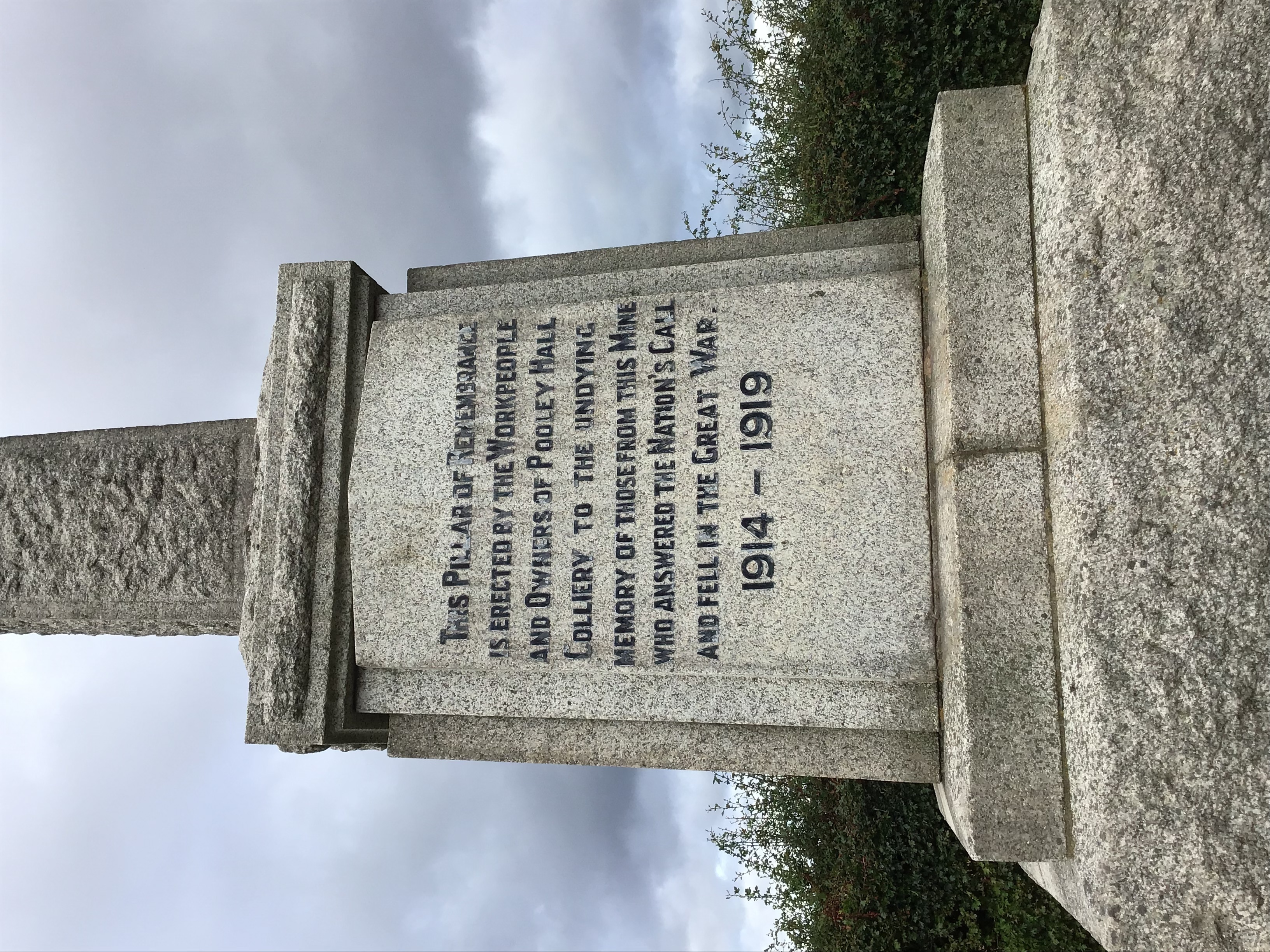 POOLEY HALL COLLIERY WW1 - War Memorials Online