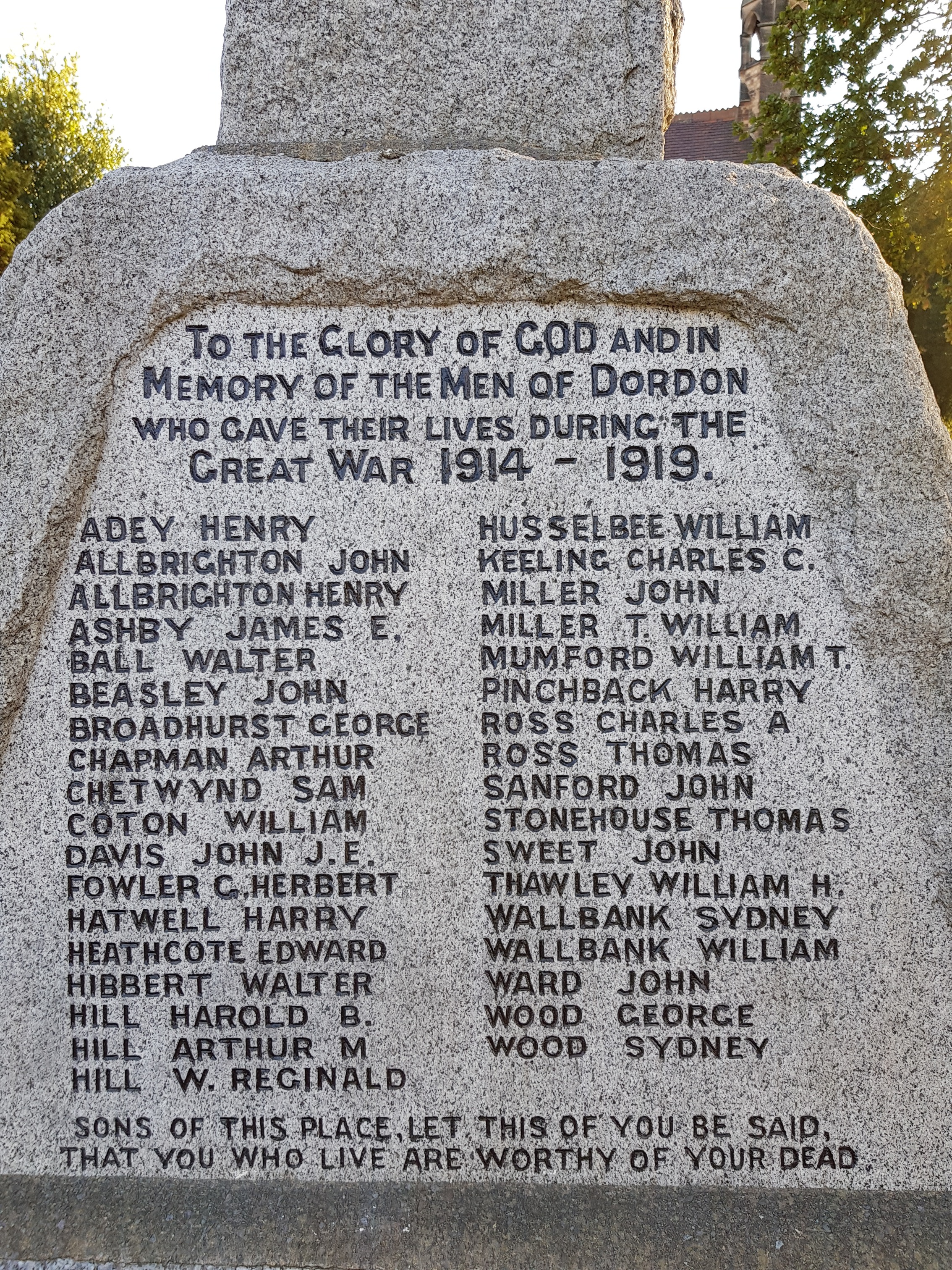 Dordon cross - War Memorials Online