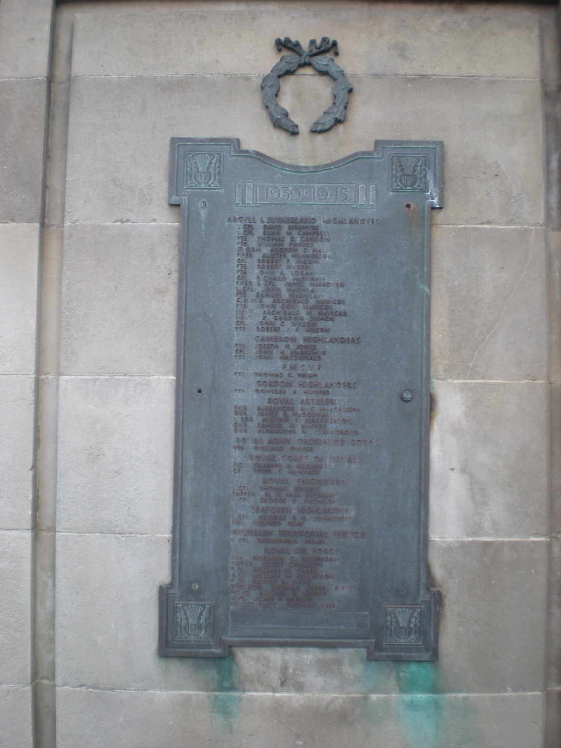 Dunoon Cenotaph WW1 and WW2