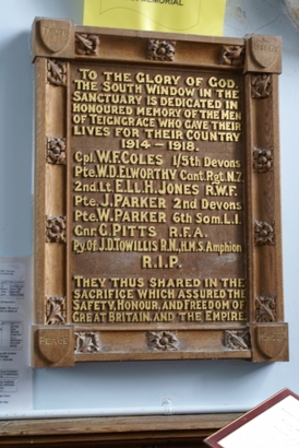 Teigngrace Church War memorial