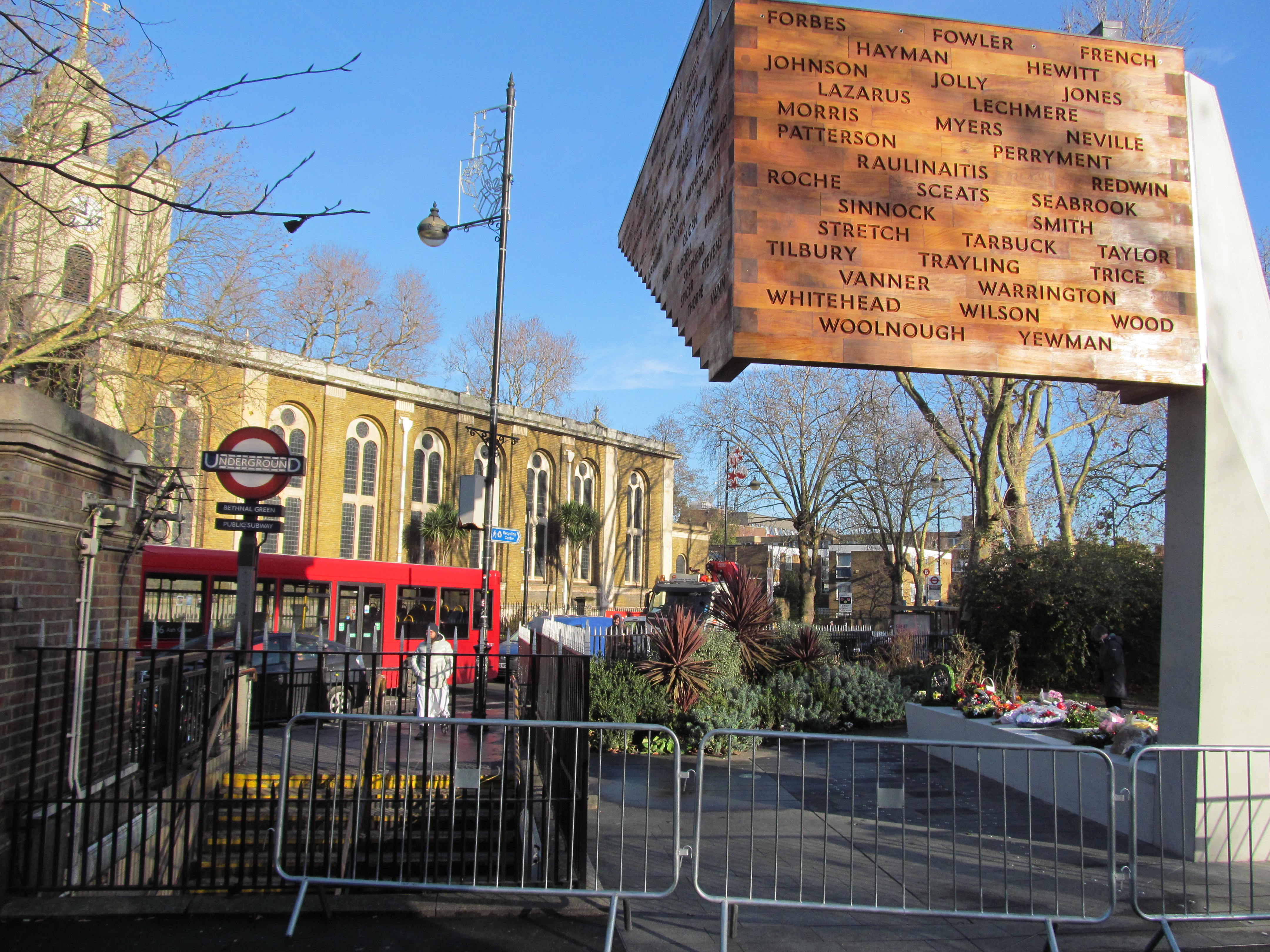 Bethnal Green tube shelter disaster Memorial - War Memorials Online
