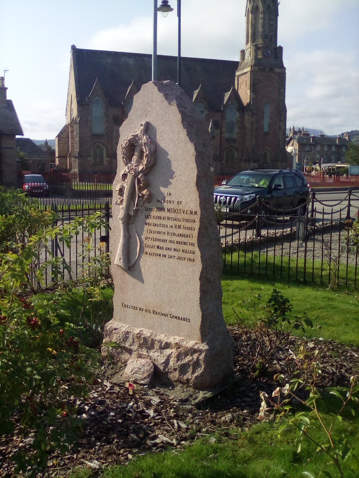 Sergeant J Meikle VC MM-Original Nitshill Stone of Remembrance