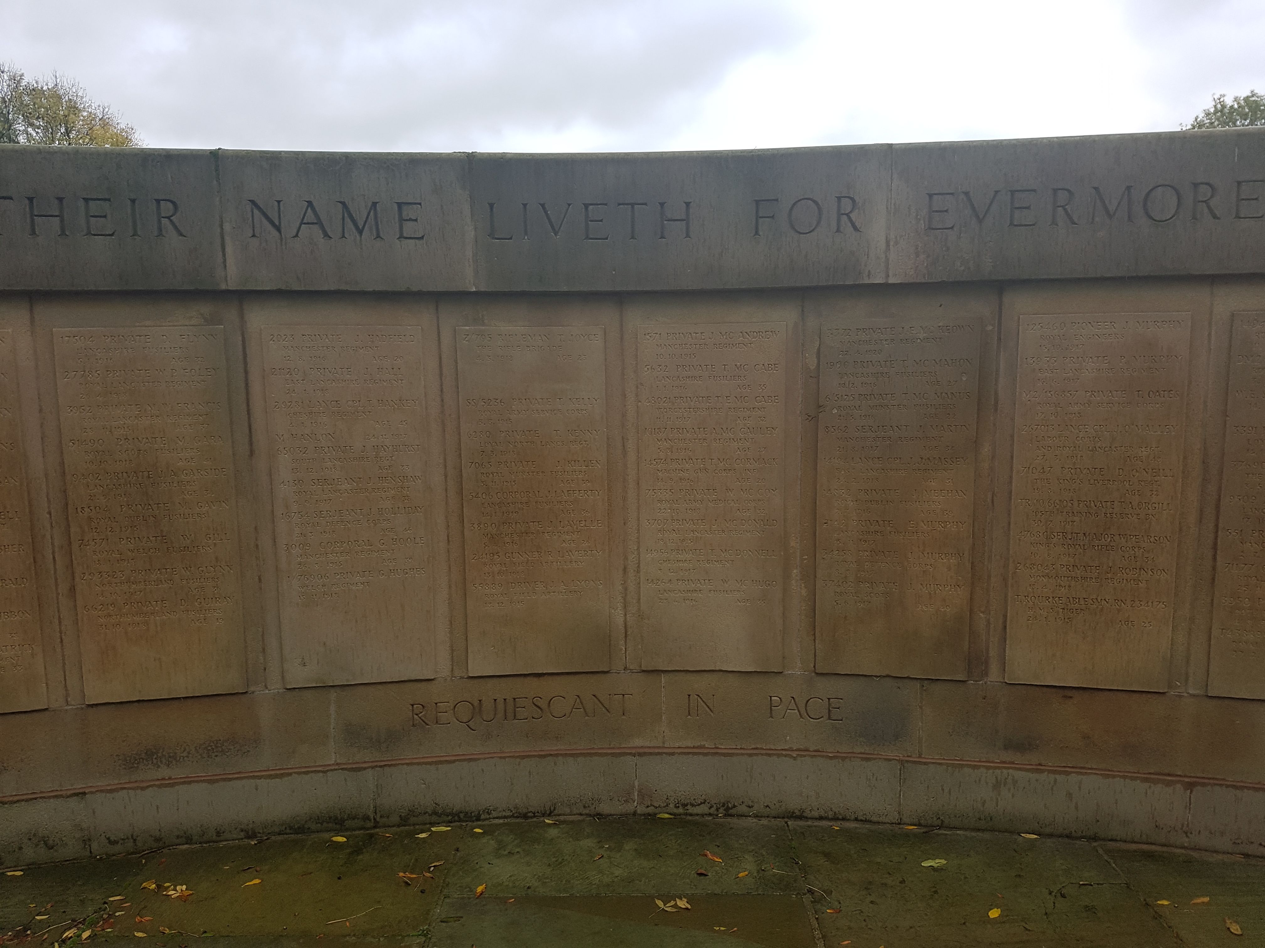 Moston (St Joseph's Cemetery wall) - War Memorials Online