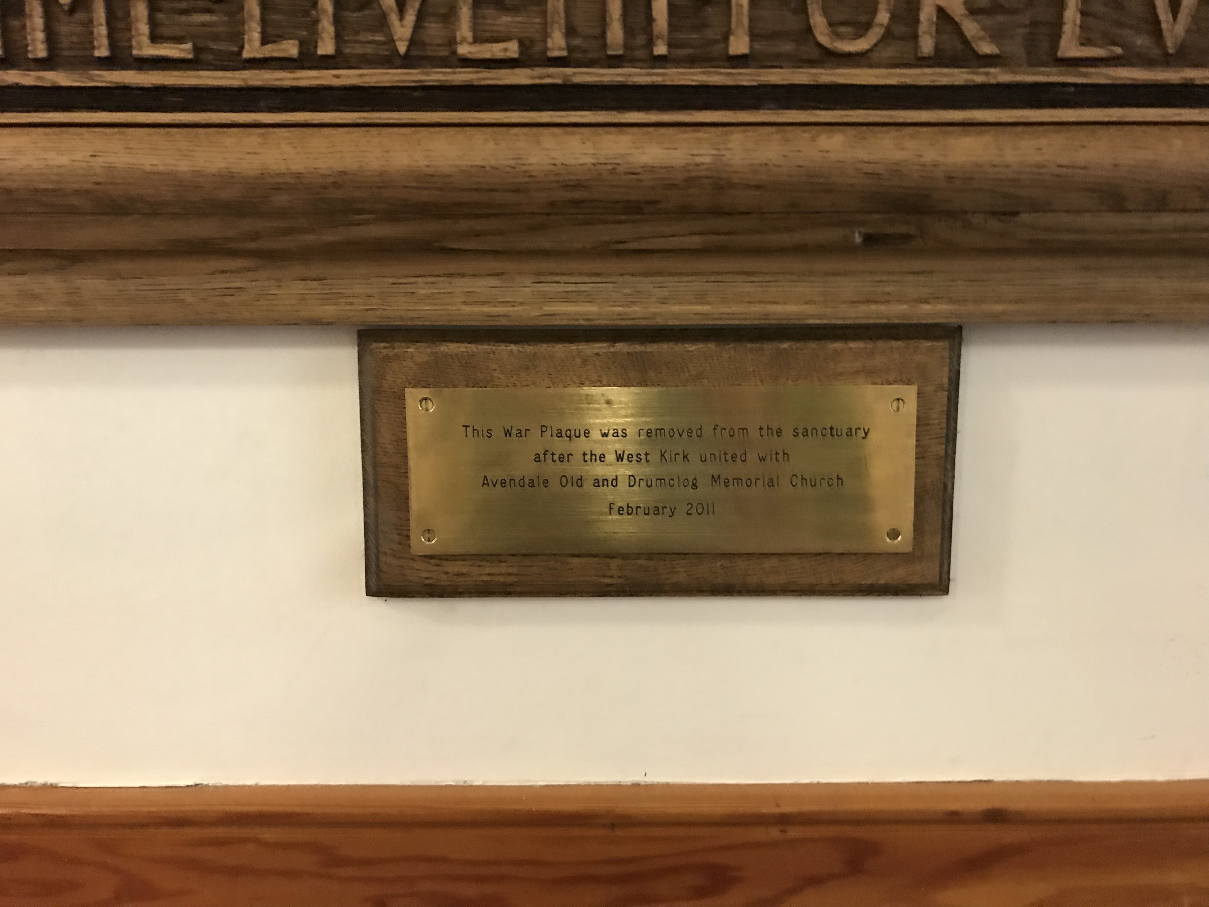 Former West Kirk (Church) Strathaven war memorial