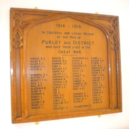 Men of Purley and District Plaque