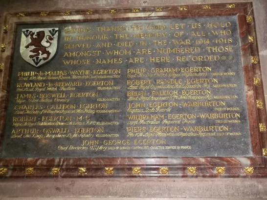 Egerton and Warburton Family Tablet