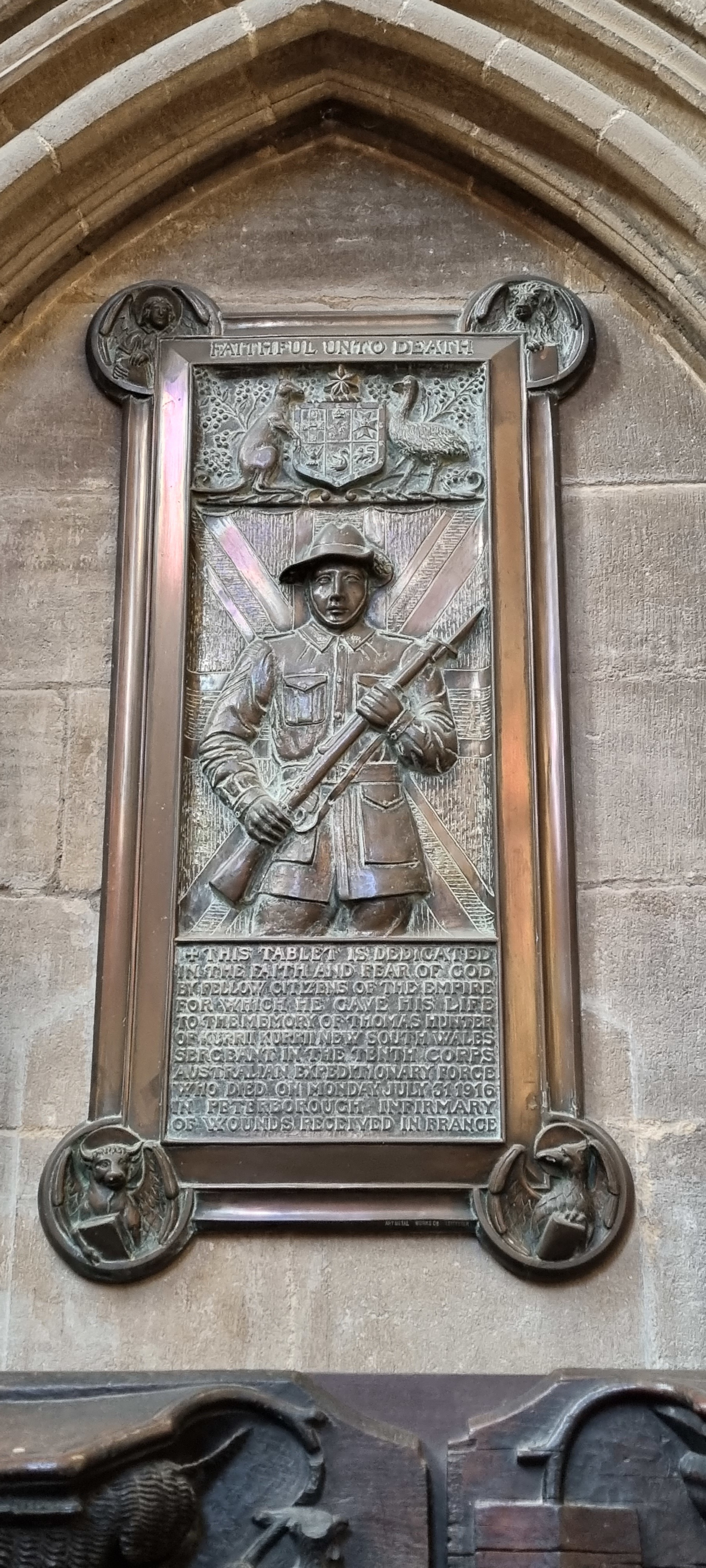 Sergeant Thomas Hunter plaque