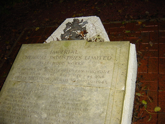 ICI LIMITED War Memorial, FLEETWOOD WORKS, Thornton