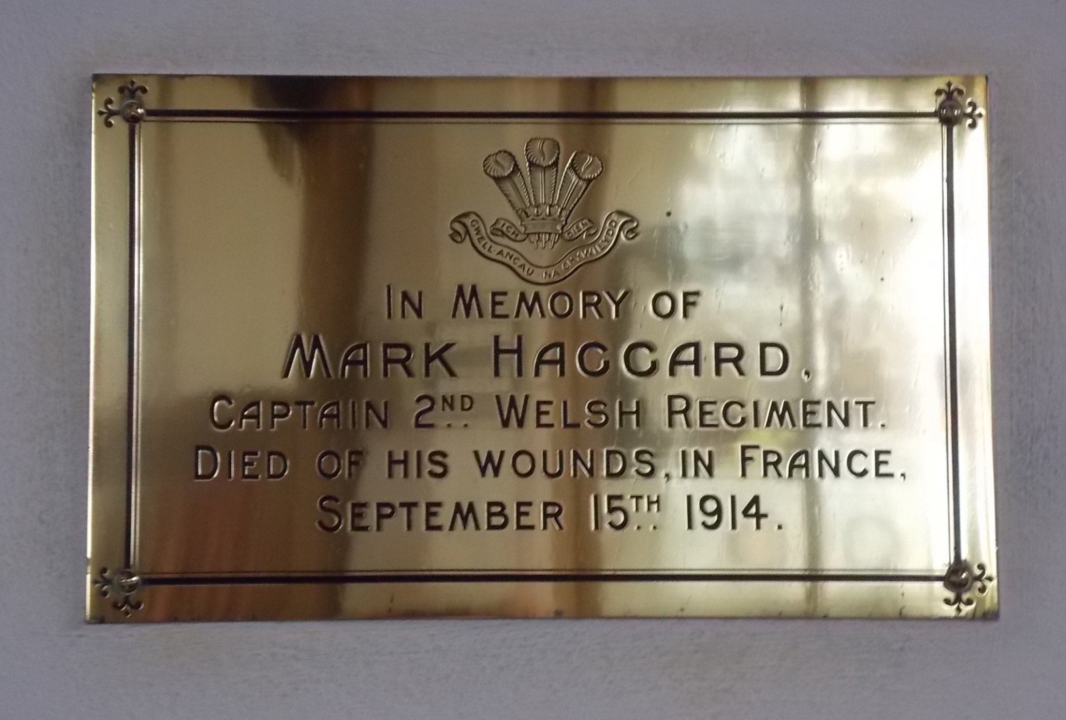Capt. Mark Haggard, 2nd Bn, Welsh Regt.