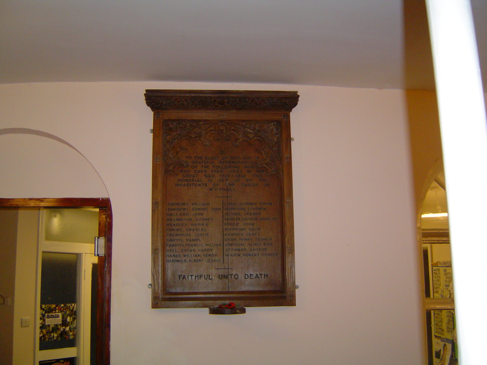 Wythall Baptist Church WW1