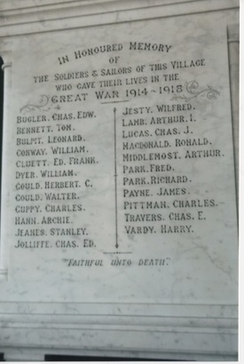 Yetminster Methodist Church - WW1