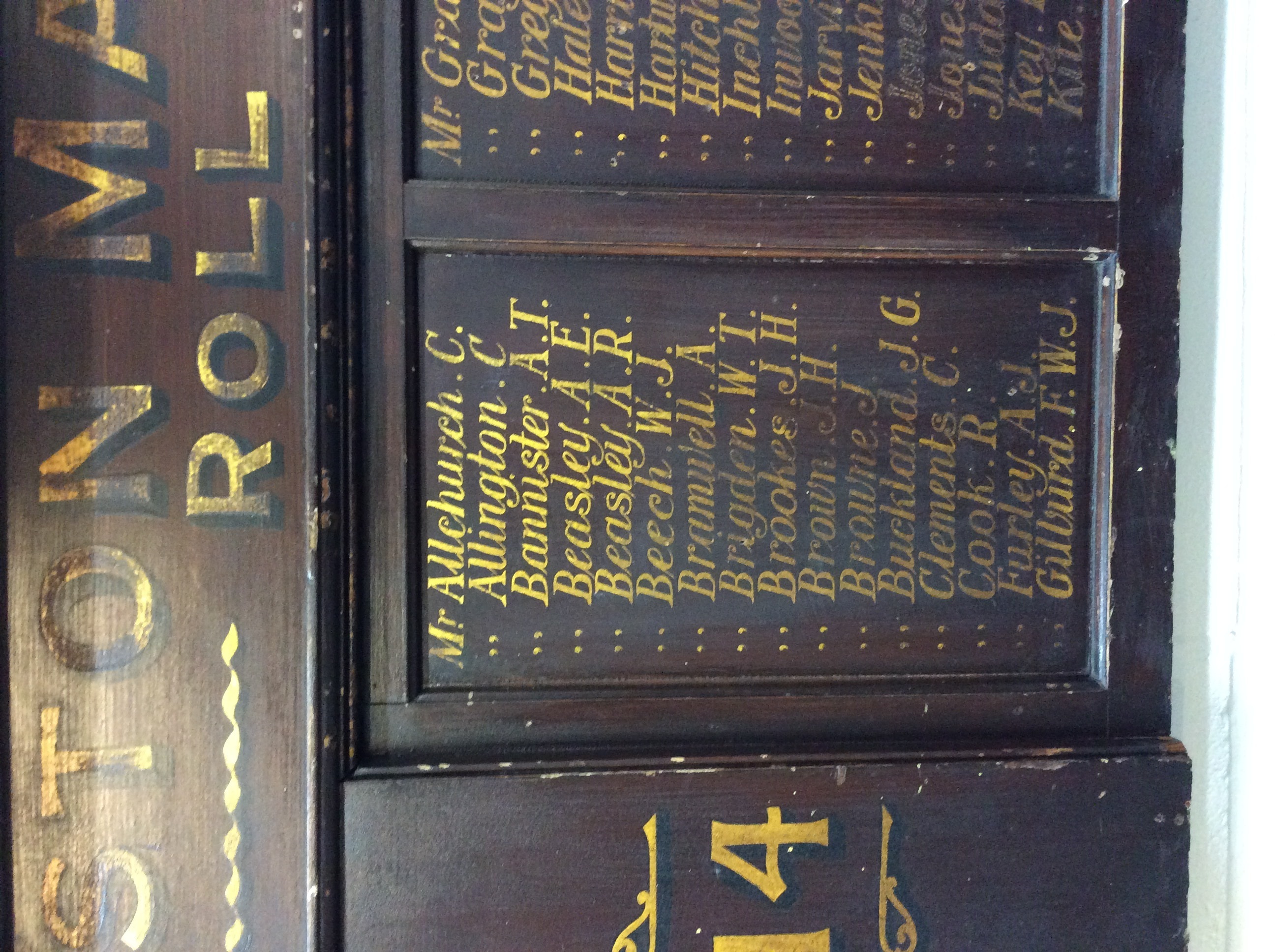 Aston Manor Post Office Roll of Honour (Served)