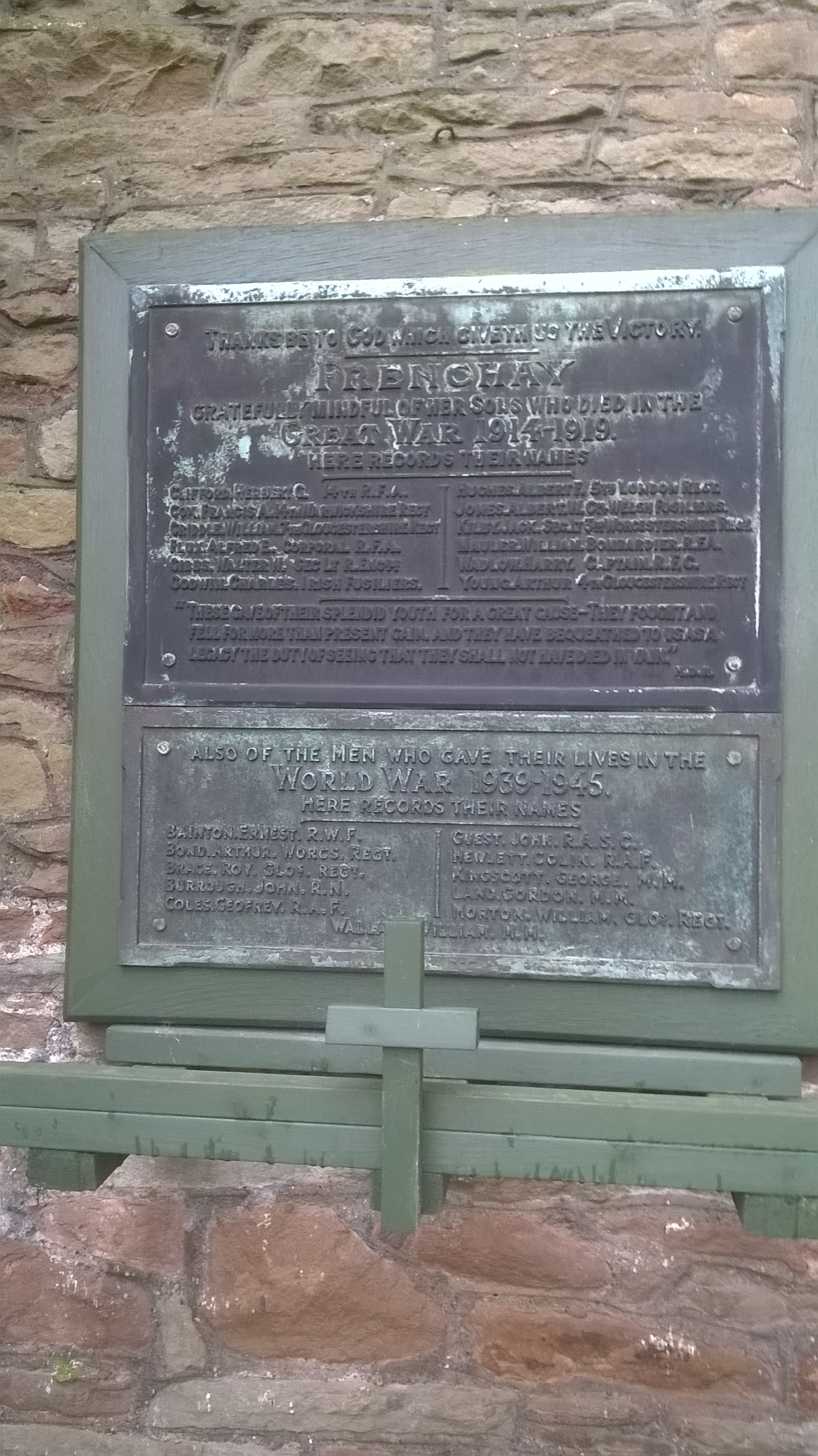 St John the Baptist Church Frenchay, Parish Roll of Honour