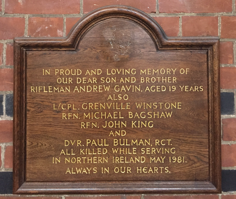 Rifleman Andrew Gavin, Lance Corporal Grenville Winstone, Rifleman ...