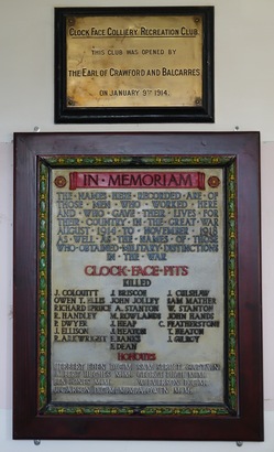 Wigan Coal and Iron, Clock Face Colliery WW1 Memorial Plaque
