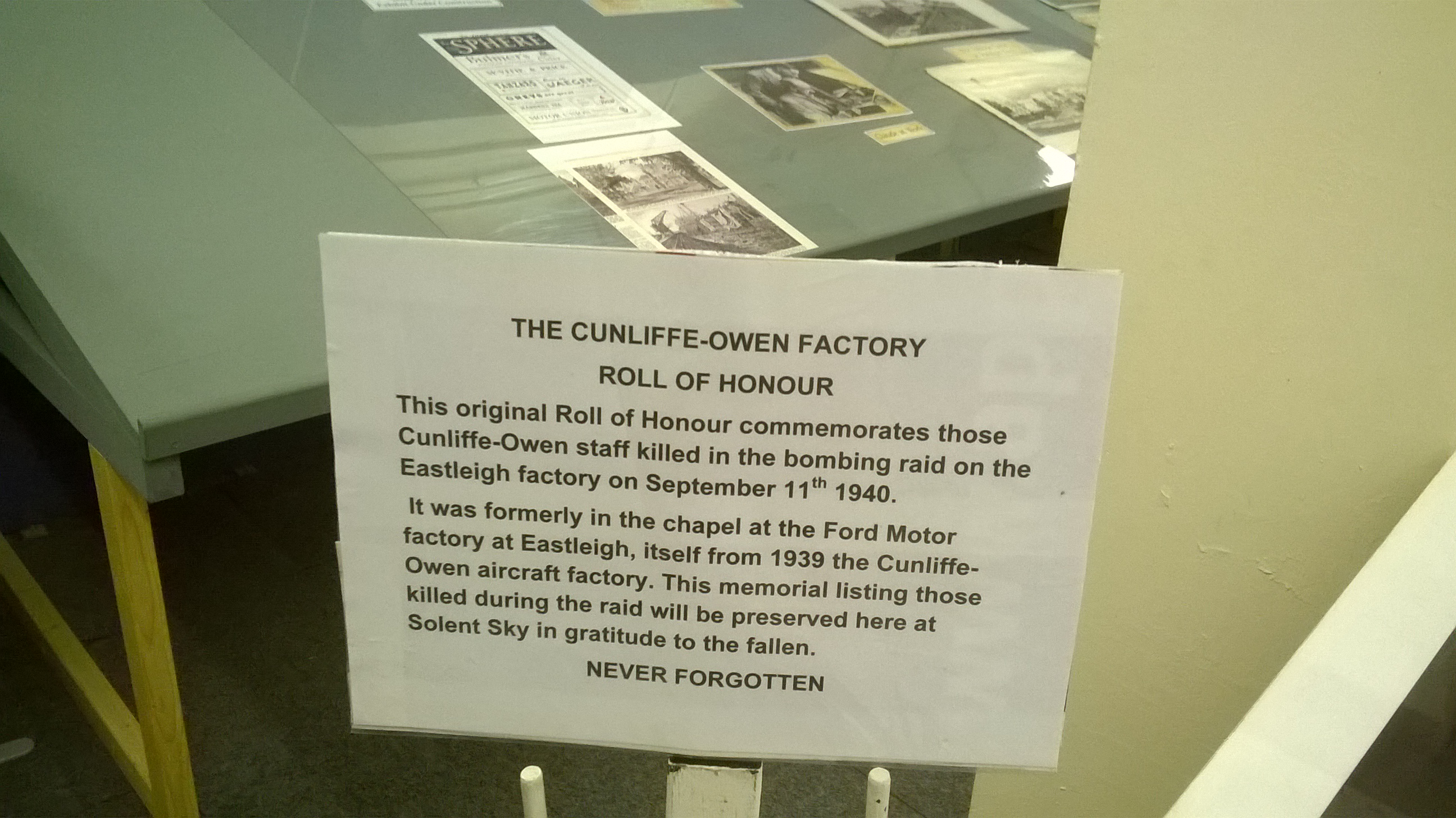 The Cunliffe-Owen Factory Roll of Honour