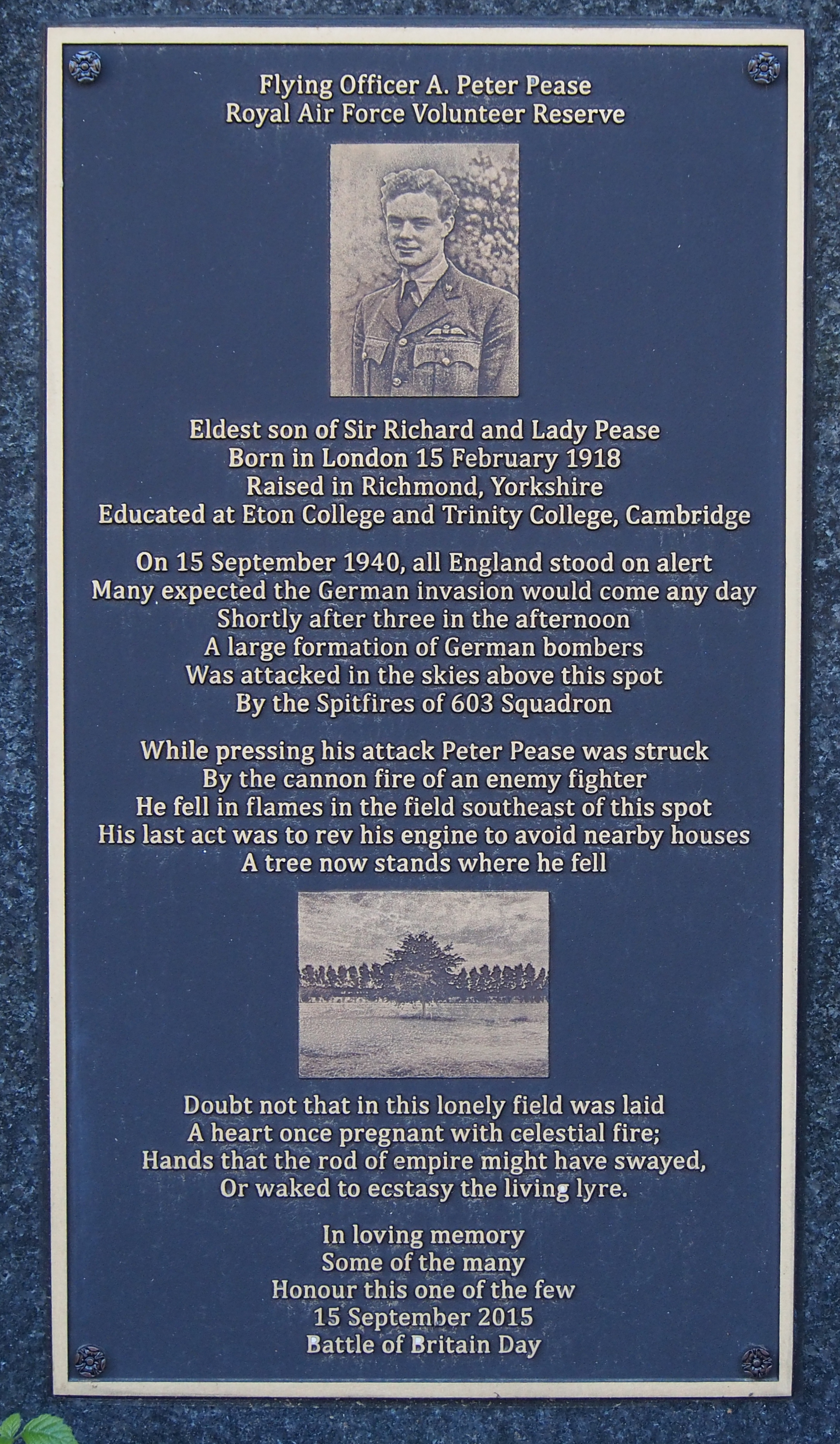 F/O A PETER PEASE - War Memorials Online