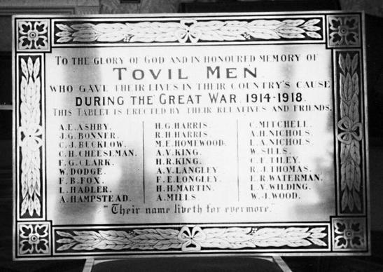 St Stephen's Parishioners WW1 (Men of Tovil)