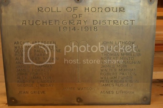 Auchengray Roll of Honour WW1 (Served)