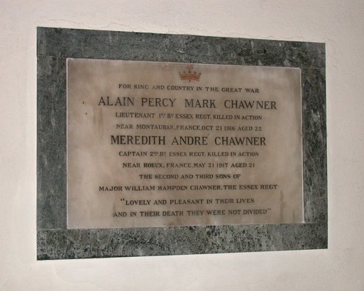 Lt Alan Percy Mark Chawner and Captain Meredith Andre Chawner