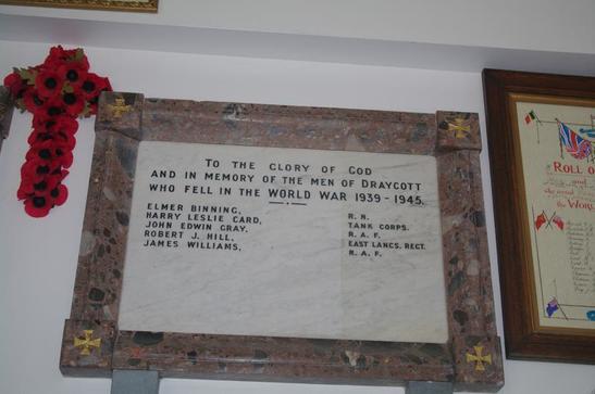 Draycott Memorial Hall WW2 Fallen