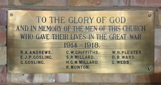 Basingstoke Methodist Church - Plaque (WWI)