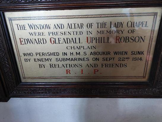 Chaplain Edward Gleadall Uphill Robson (Window and Altar)