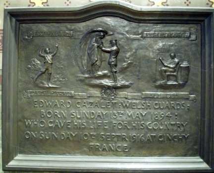 EDWARD CAZALET - WW1 PLAQUE